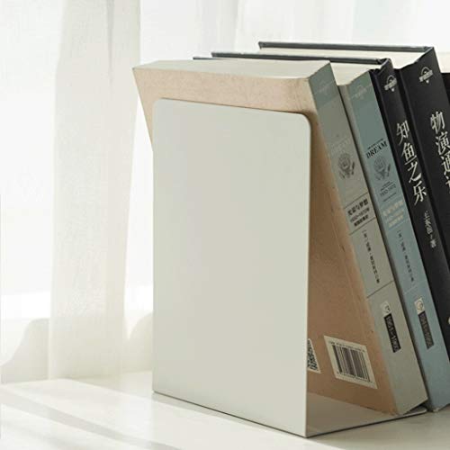UPJAKS Book Ends Simplicity Bookends, Universal Economy Metal Book Ends for Shelves, Non-Skid Bookend, Heavy Duty Metal Book End, Book Stopper Book Stopper (Color : Grey)