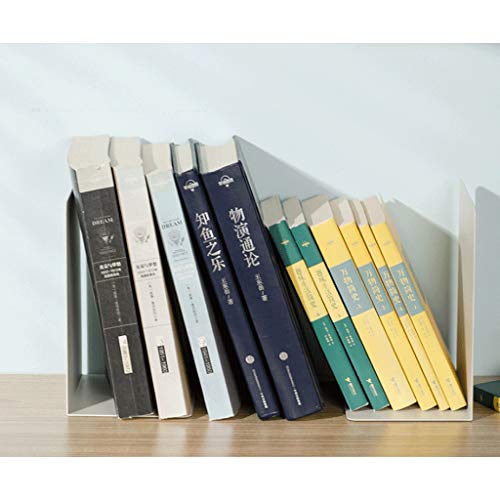 UPJAKS Book Ends Simplicity Bookends, Universal Economy Metal Book Ends for Shelves, Non-Skid Bookend, Heavy Duty Metal Book End, Book Stopper Book Stopper (Color : Grey)