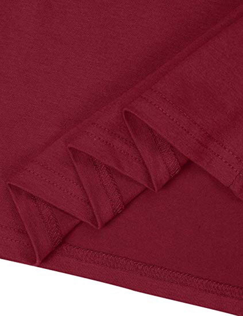 DANVOUY Womens T Shirt Casual Cotton Short Sleeve V-Neck Graphic T-Shirt Tops Tees Wine Red Large