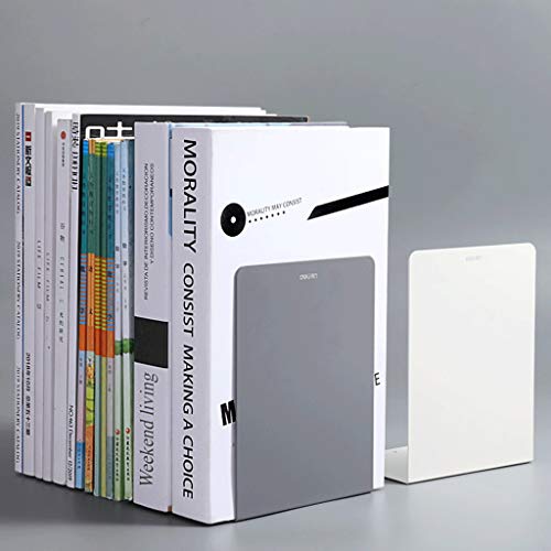 UPJAKS Book Ends Simplicity Bookends, Universal Economy Metal Book Ends for Shelves, Non-Skid Bookend, Heavy Duty Metal Book End, Book Stopper Book Stopper (Color : Grey)