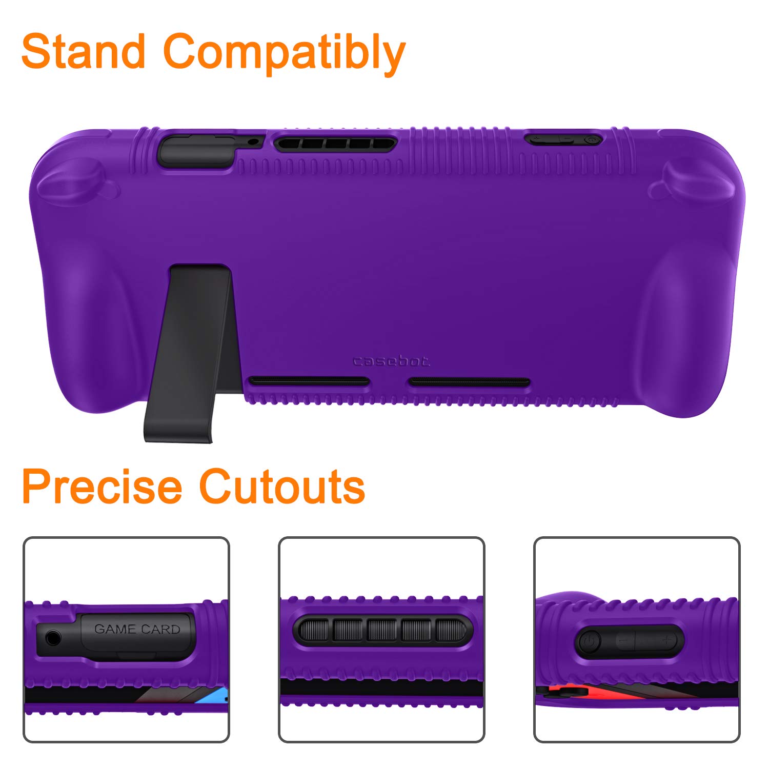 FINTIE Silicone Case Compatible with Nintendo Switch - Soft [Anti-Slip] [Shock Proof] Protective Cover with Ergonomic Grip Design, Drop Protection Grip Case (Purple)