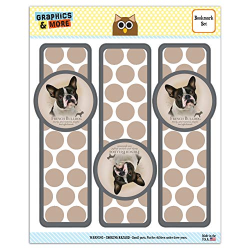 French Bulldog Dog Breed Set of 3 Glossy Laminated Bookmarks