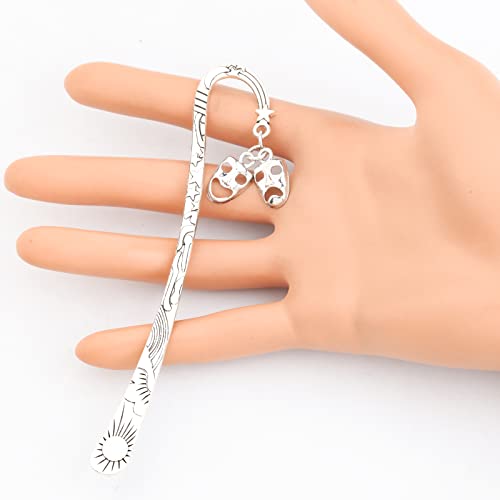 bobauna Drama Comedy Tragedy Masks Bookmark Theater Lover Jewelry Gift (Drama Bookmark)