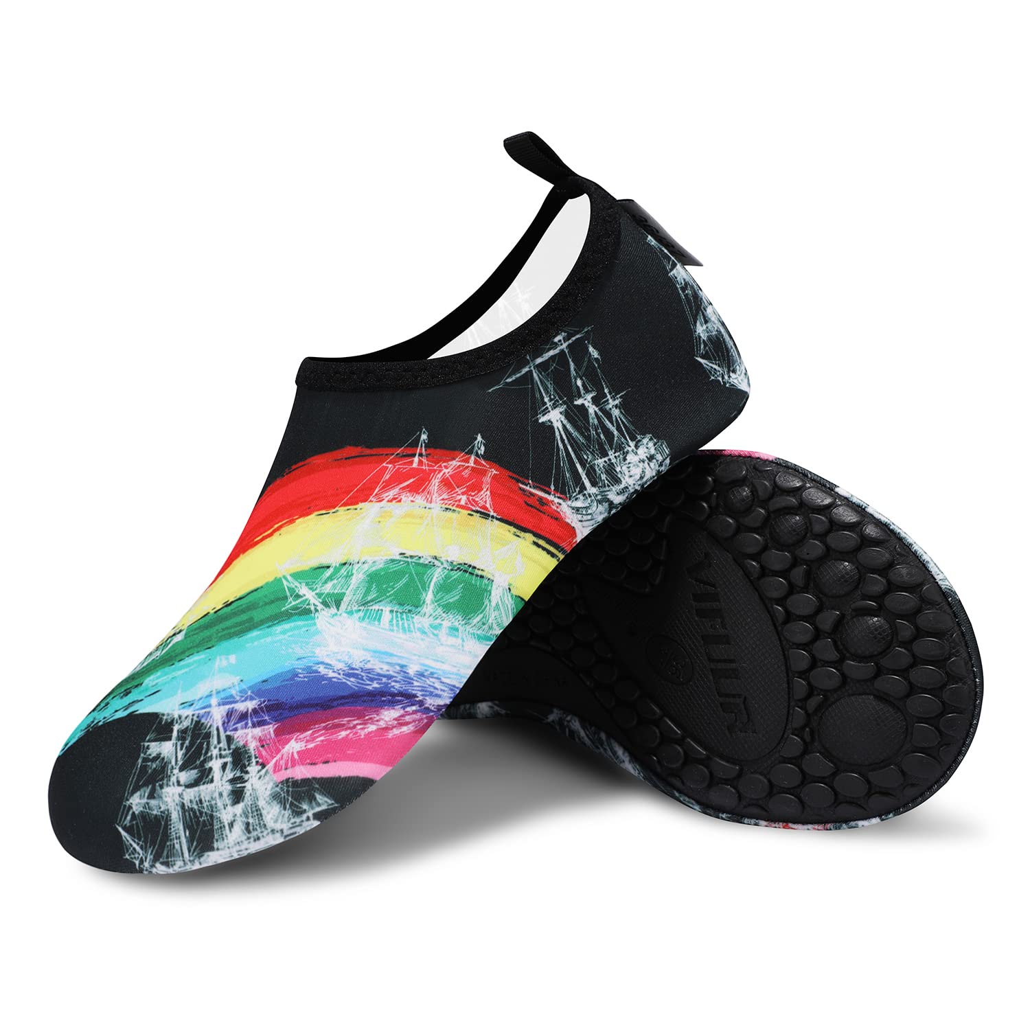 VIFUUR Water Sports Unisex Shoes Black/Red/Yellow - 7.5-8.5 W US / 6-7 M US (38-39)