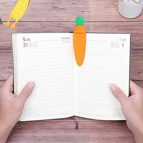 BBASILIYSD Cute Kawaii Carrot Bookmark Cartoon 3D Stereo Book Marks for Kids DIY Decoration School Office Supplies Stationery O5Z4 Gift
