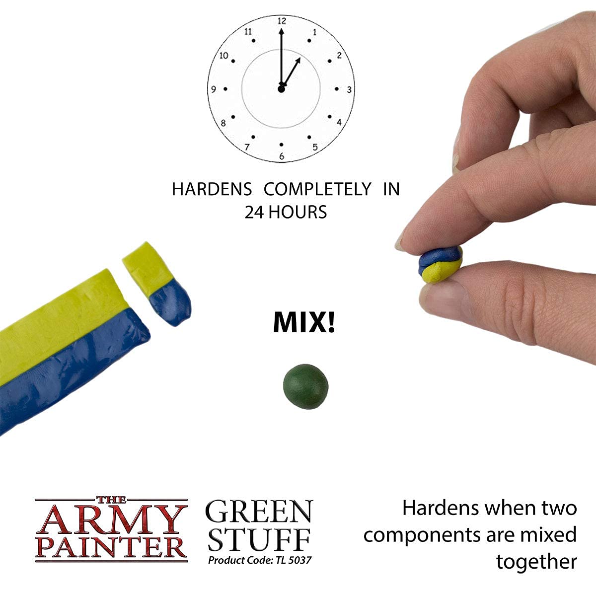The Army Painter 2 Part Modeling Clay, 20cm - Moldable Model Putty for Miniatures, Easy-to-Knead Green Stuff Putty Epoxy Clay for Sculpting, Green Stuff Tools - The Original Green Stuff Kneadatite