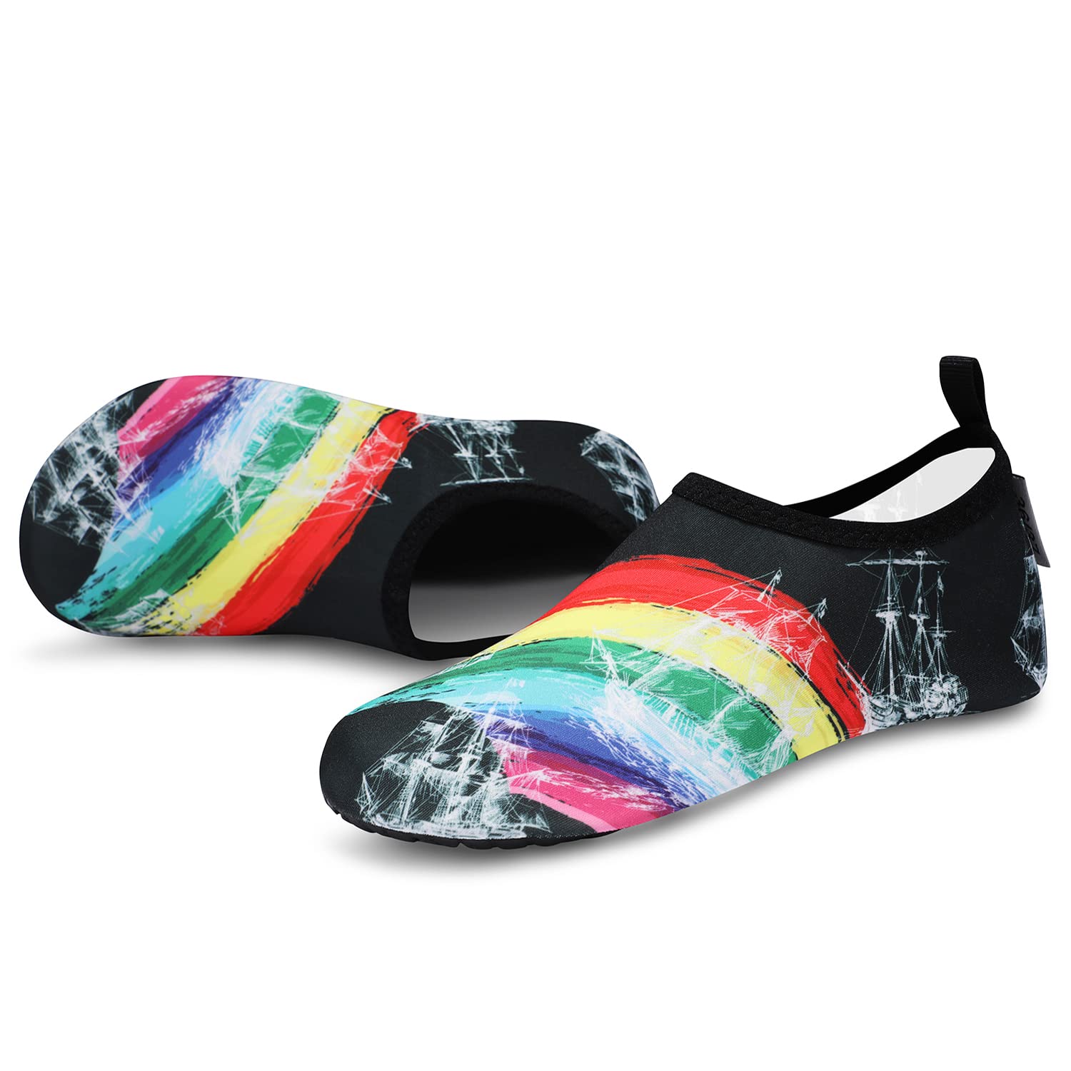 VIFUUR Water Sports Unisex Shoes Black/Red/Yellow - 7.5-8.5 W US / 6-7 M US (38-39)