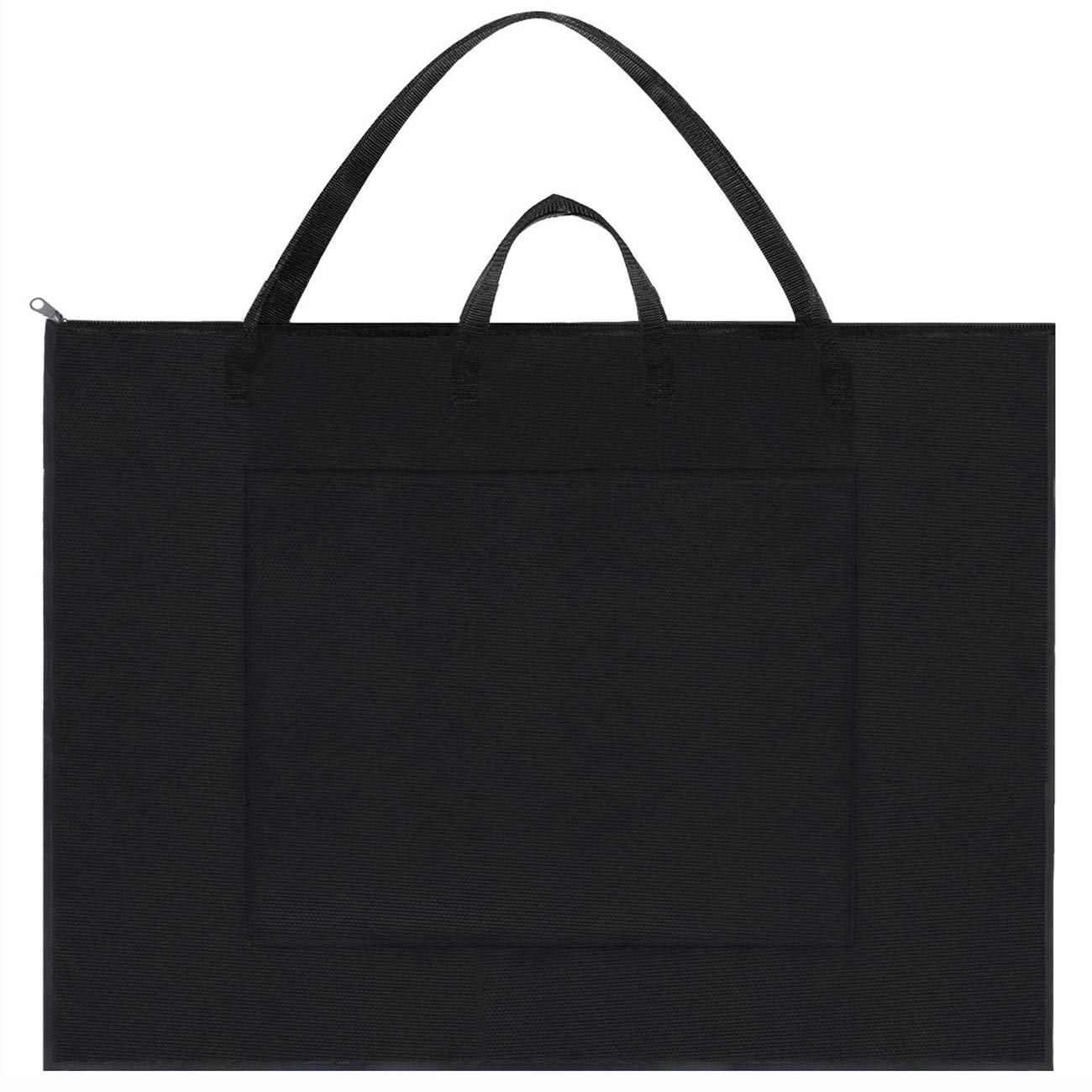 BUSOHA Large Clear Mesh Vinyl Bag with Handle and Zipper/Waterproof Art Storage Bag for Artworks, Charts and Teaching Material Multipurpose -19 x 25 Inch