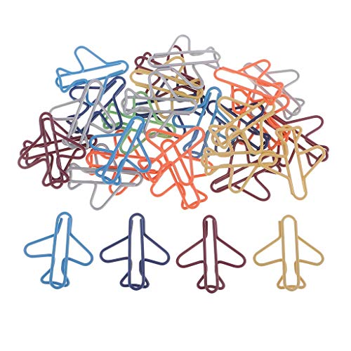 50pcs Metal Airplane Shape Paper Clips Novelty Funny Bookmark Paper Clips Memo Office School Stationery Gift