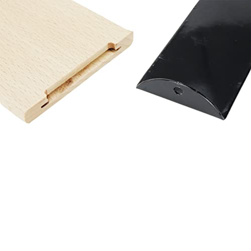 Pufguy Round Edge Beech Bookends Minimalist Wooden Book Stand Book CD for Shelves Desktops Office Library-2pcs