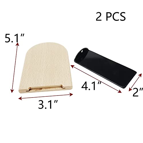 Pufguy Round Edge Beech Bookends Minimalist Wooden Book Stand Book CD for Shelves Desktops Office Library-2pcs