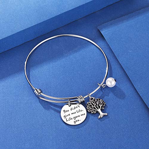 CJ&M Stepmom Gift Stepmother Bangle Mother Daughter Gift • Adoption Stepmother Quote Bracelet • Step Parent Gift Bracelet Jewelry
