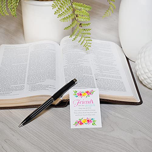Friends are Like Angels Floral Pink 3 x 2 Mini Cardstock Bookmarks Pack of 24