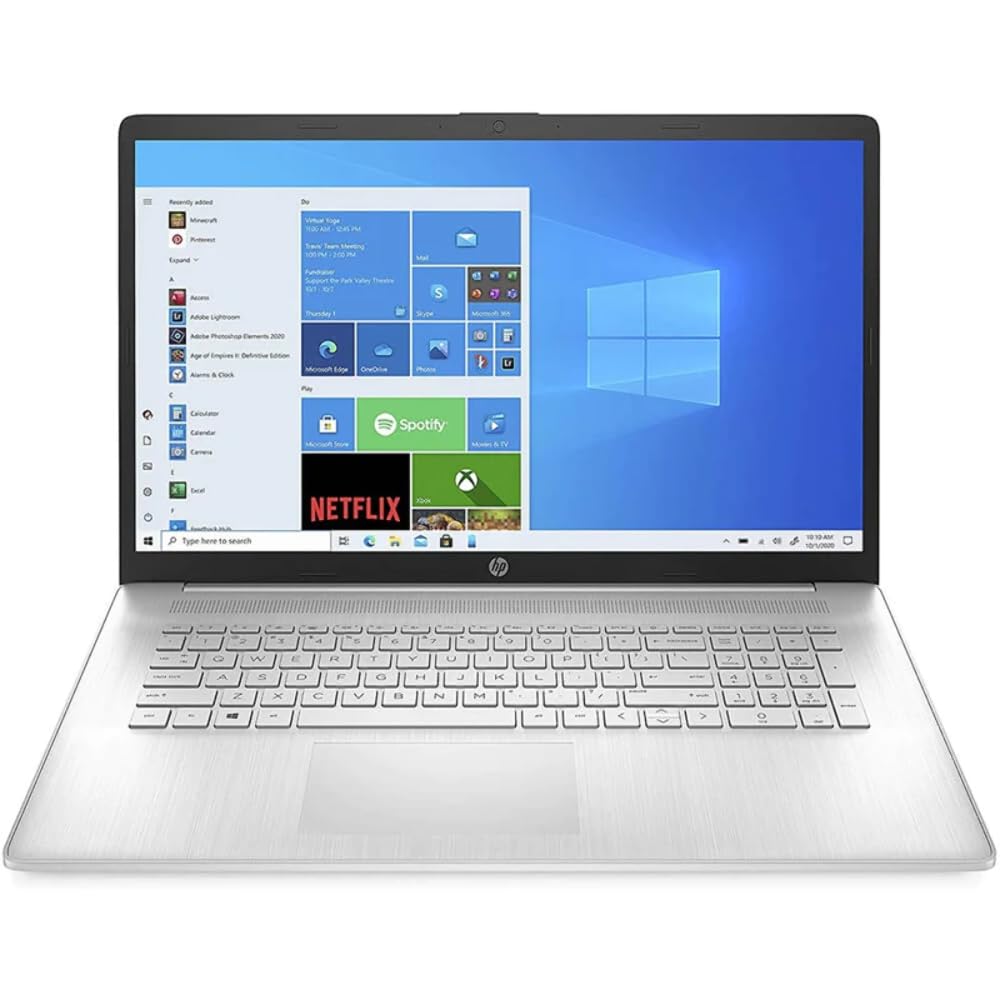 HP 17 Laptop PC, 11th Gen Intel Core i3-1125G4, 8 GB RAM, 256 GB SSD Storage, 17.3-inch HD+ Touchscreen, Windows 10 Home, Long Battery Life, HD Web-cam & Dual Microphones (17-cn0010nr, 2021) Silver