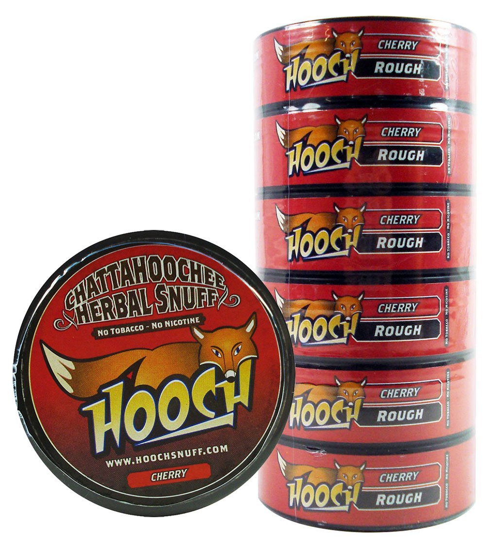 (6) Six Chattahoochee Hooch Herbal Snuff Cans 1.2oz/34g - Cherry - Rough - No Tobacco, No Nicotine