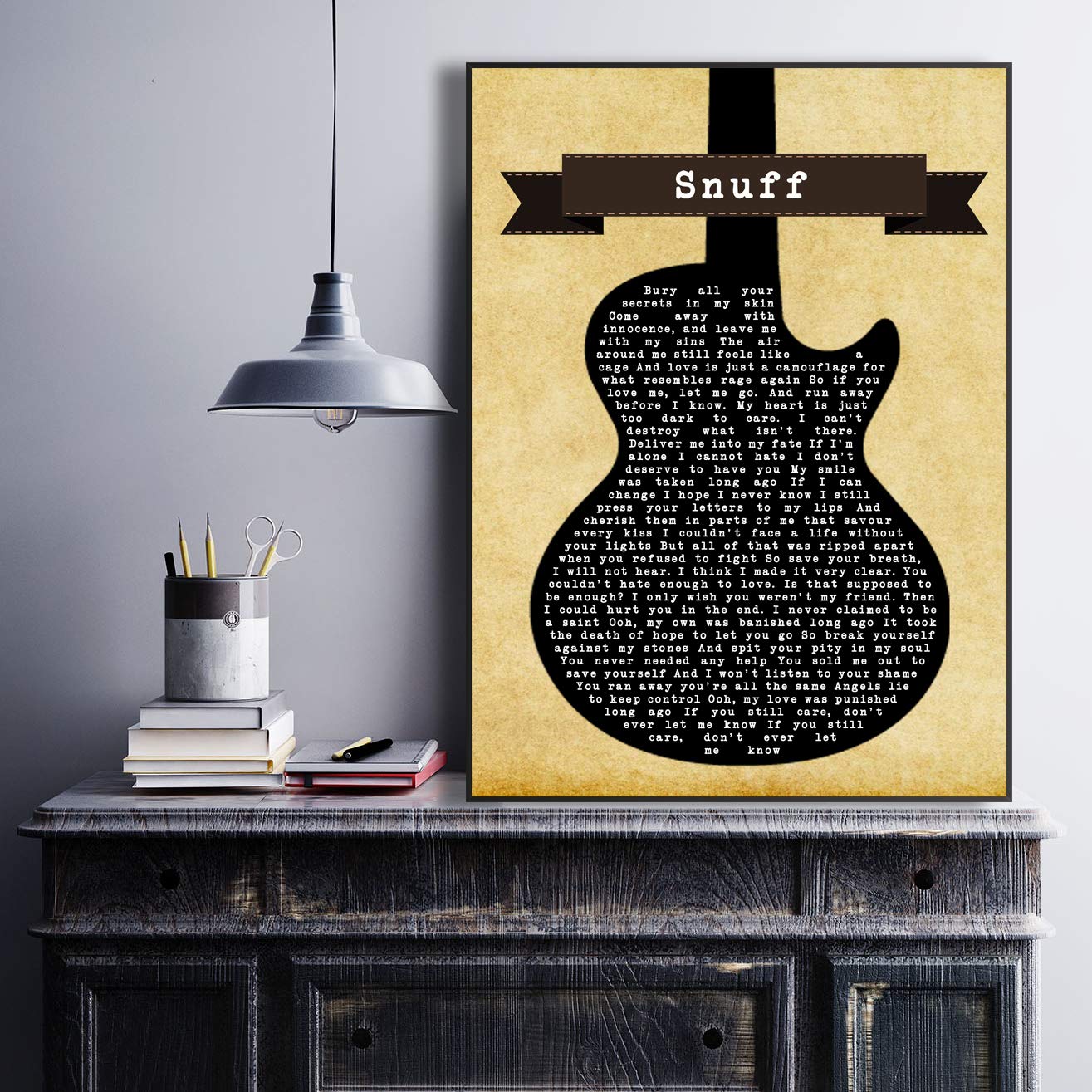 Snuff Black Guitar Song Lyric Art Music Quote Gift Poster Print