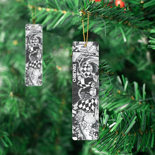 Bookmarks Metal Ruler Demon Bookography Slayer Measure Mugen Tassels Train Bookworm Collage for Gift Markers Book Bibliophile Reading Christmas Ornament Bookmark