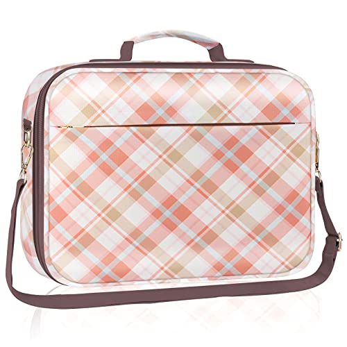 Large Bible Cover with Shoulder Strap, Bible Carrying Case with Handles, Bible Protective with Pen Slots, Bible Book Carrier Bible Accessories, Bible Case for Women, Bible Bag for Girl - Plaid