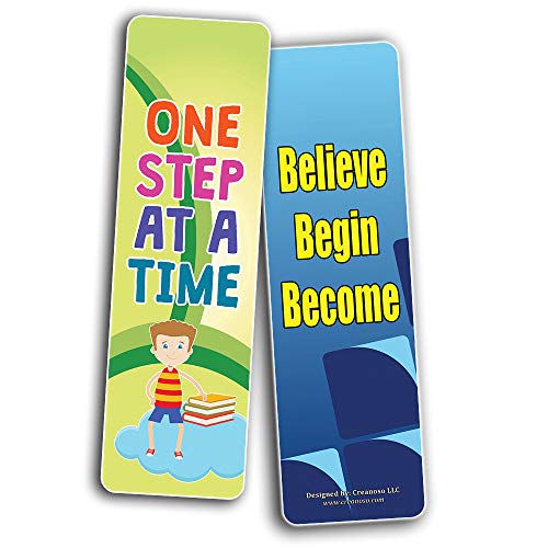 Creanoso Motivational Encouragement Bookmarks for Kids (60-Pack) – Six Assorted Quality Bookmarks Bulk Set – Awesome Bookmarks Giveaways – Stocking Stuffers Gift Ideas – Page Clips