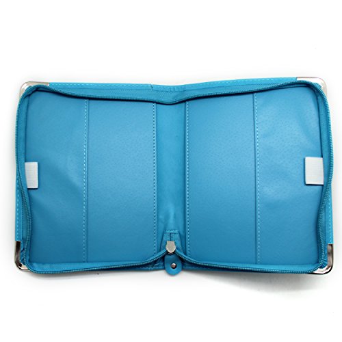 Bible Cover Book Protector, Boshiho Smooth PU Leather Bible Case Cover for Women&Men Zip Notebook Protector Cover Perfect Gift for Christian (Large-Blue)