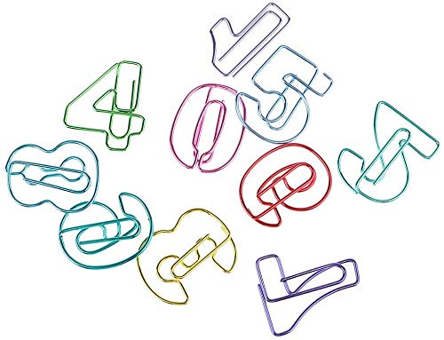 10 Pieces Paper Clips 0-9 Numbers Paperclips Paper Clamps for Office Supplies School Student Art Supply