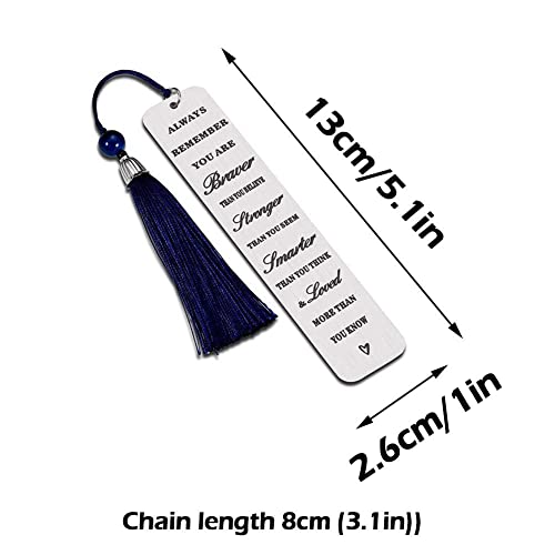 Inspirational Bookmark for Women Book Lover, Bookish Book Marker with Tassels, Reader Bookworms Reading Present Book Club Gifts