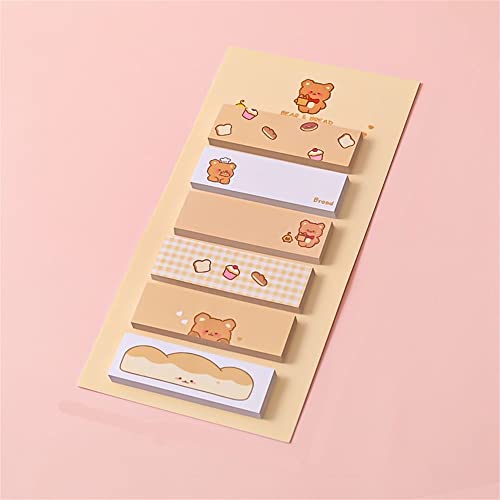 Cute Animals DIY Sticker Bookmarks Memo Pad,Kawaii Page Markers, Cute Sticky Index Tags, Cartoon Office School Supplies(Yellow)