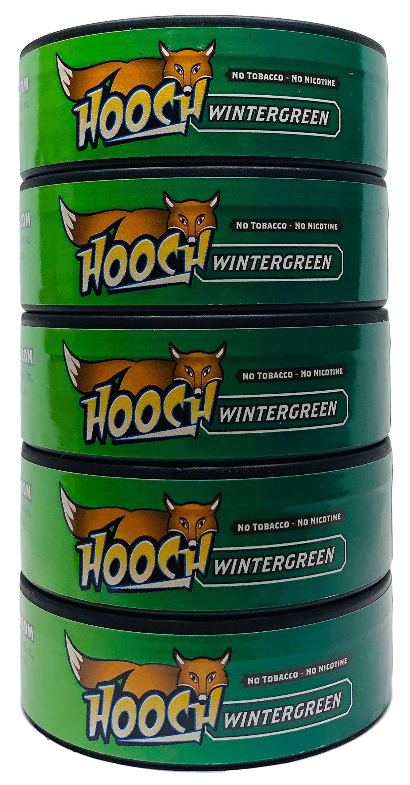 Hooch Herbal Snuff Wintergreen Fine Cut 5 Cans with DC Crafts Nation Mud Bud Spittoon - Skull