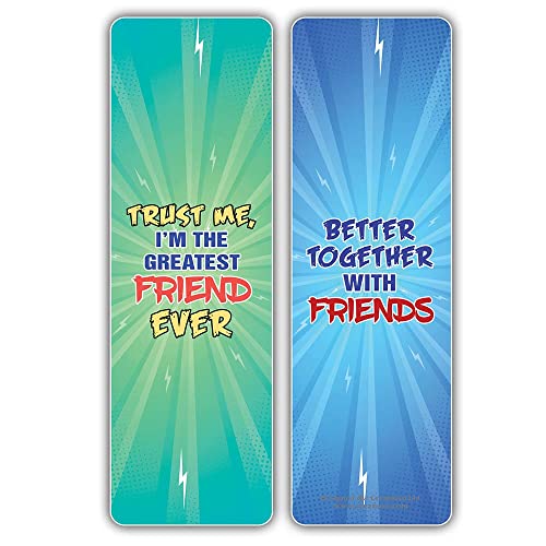 Creanoso Friends are Forever Bookmarks (5-Sets X 6 Cards) β Daily Inspirational Card Set β Interesting Book Page Clippers β Great Gifts for Adults and Professionals