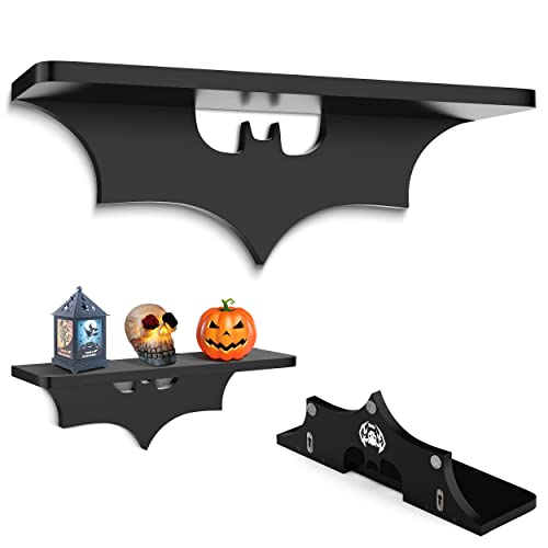 FANG Bat Shelf for Gothic Decor - Goth Shelf for Spooky Decor - Gothic Shelves for Oddities and Curiosities - Bat Decor Spooky Hanging Shelf - Gothic Shelf for Goth Room Accessories and Witchy Decor