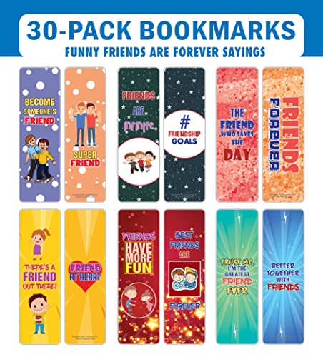 Creanoso Friends are Forever Bookmarks (5-Sets X 6 Cards) β Daily Inspirational Card Set β Interesting Book Page Clippers β Great Gifts for Adults and Professionals