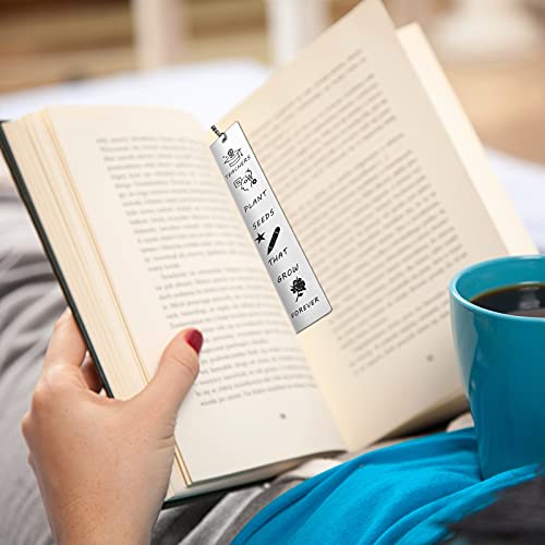 5 Pieces Teacher Bookmark Thank You Bookmark with Pendant Classic Graduation Teacher Bookmark Christmas Present for Teacher Graduation Present (Teaching is A Work Style)