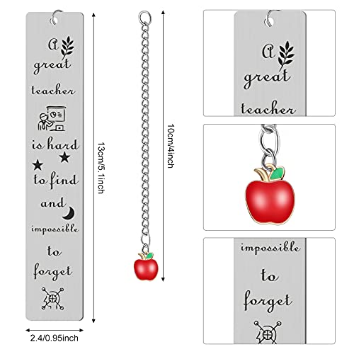 5 Pieces Teacher Bookmark Thank You Bookmark with Pendant Classic Graduation Teacher Bookmark Christmas Present for Teacher Graduation Present (Teaching is A Work Style)