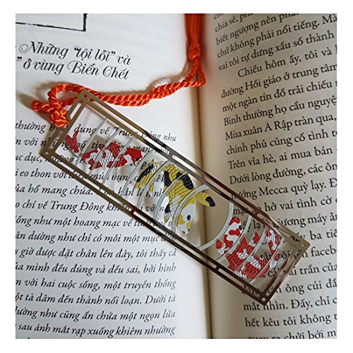Koi Fish Metal Bookmark Silver Plated Brass Giclee Print 3 /34 Inches