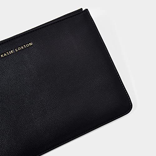 KATIE LOXTON Isla Womens Medium Vegan Leather Clutch Purse Pouch Black