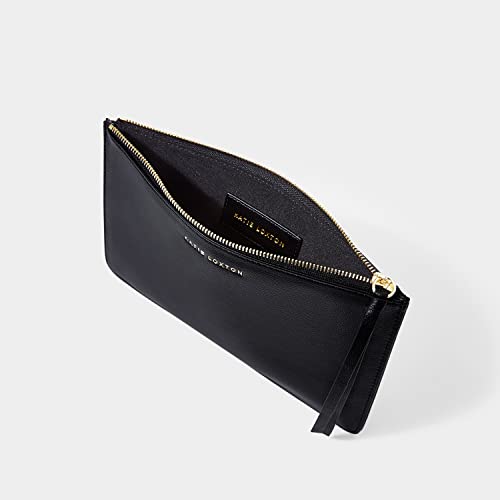 KATIE LOXTON Isla Womens Medium Vegan Leather Clutch Purse Pouch Black