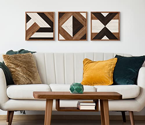 Kate and Laurel Ballez Wood Plaque Art Set, 3 Piece, Multi/Brown, 3