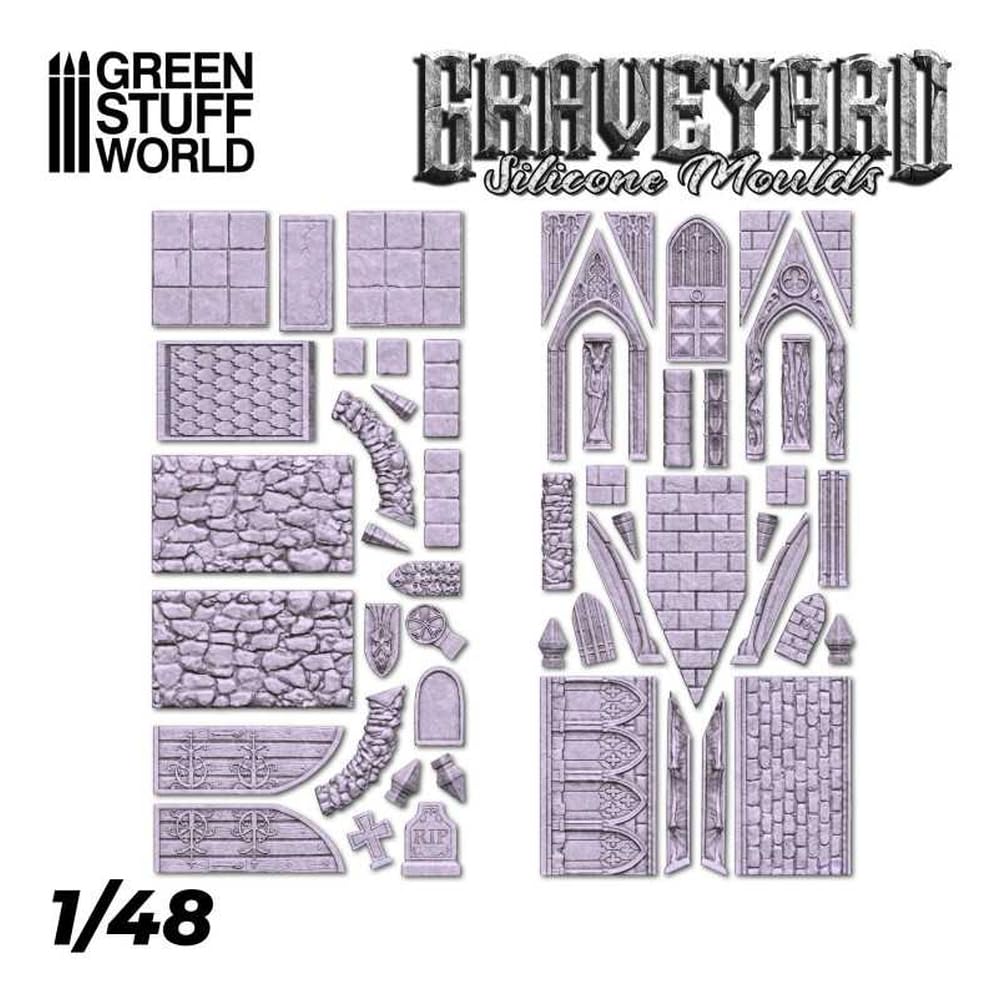 Green Stuff World for Models and Miniatures Graveyard Silicone Molds 3112