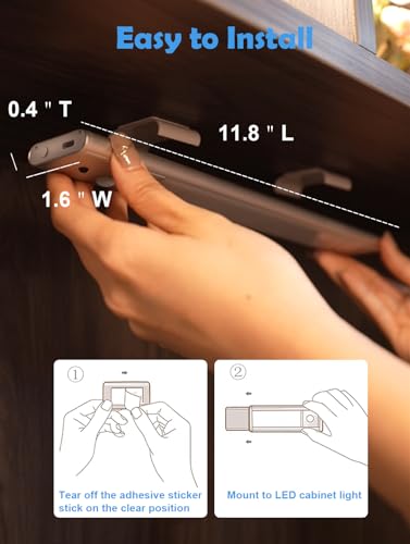 Kasanfe 64-LED Under Cabinet Lights, Motion Sensor Under Cabinet Lighting, 1500mAh Rechargeable LED Closet Light Remote, Under Counter Lights for Kitchen, Shelf, Pantry (3 Pack)
