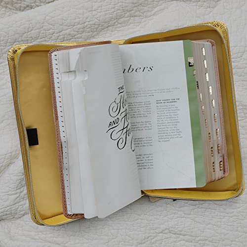 10x7 Inch Personalized Bible Cover – Create Your Own Design, Custom Bible Cover and Carrying Case with Handle – Leatherette Book Covers and Bible Case for Women - Gold (Design 2)
