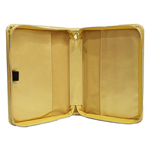 10x7 Inch Personalized Bible Cover – Create Your Own Design, Custom Bible Cover and Carrying Case with Handle – Leatherette Book Covers and Bible Case for Women - Gold (Design 2)