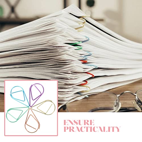 Tofficu Cute Paper Clips 100pcs Teardrop Stainless Steel Drop-Shaped Paper Clips for Office School Supplies Wedding Invitations Crafts Scrapbooking Bookmarks Planners