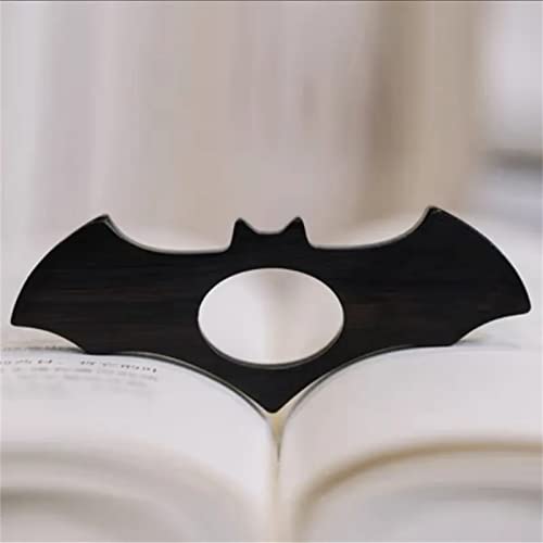 Cute Wood Book Page Holder Thumb Ring Page Holder Book Reading Accessories for Teachers Students Book Lovers Reading School Office Home Supplies (Bat)