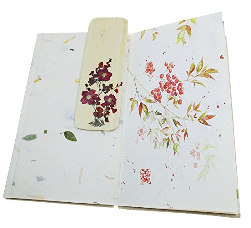 10 Pcs Handmade Bamboo Dried Flowers Chinese Style Bookmarks for Kids School Study Decoration Souvenirs Business Christmas Birthday Gift