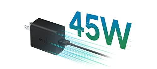 SAMSUNG 45W Power Adapter (w/Cable C-to-C), Black