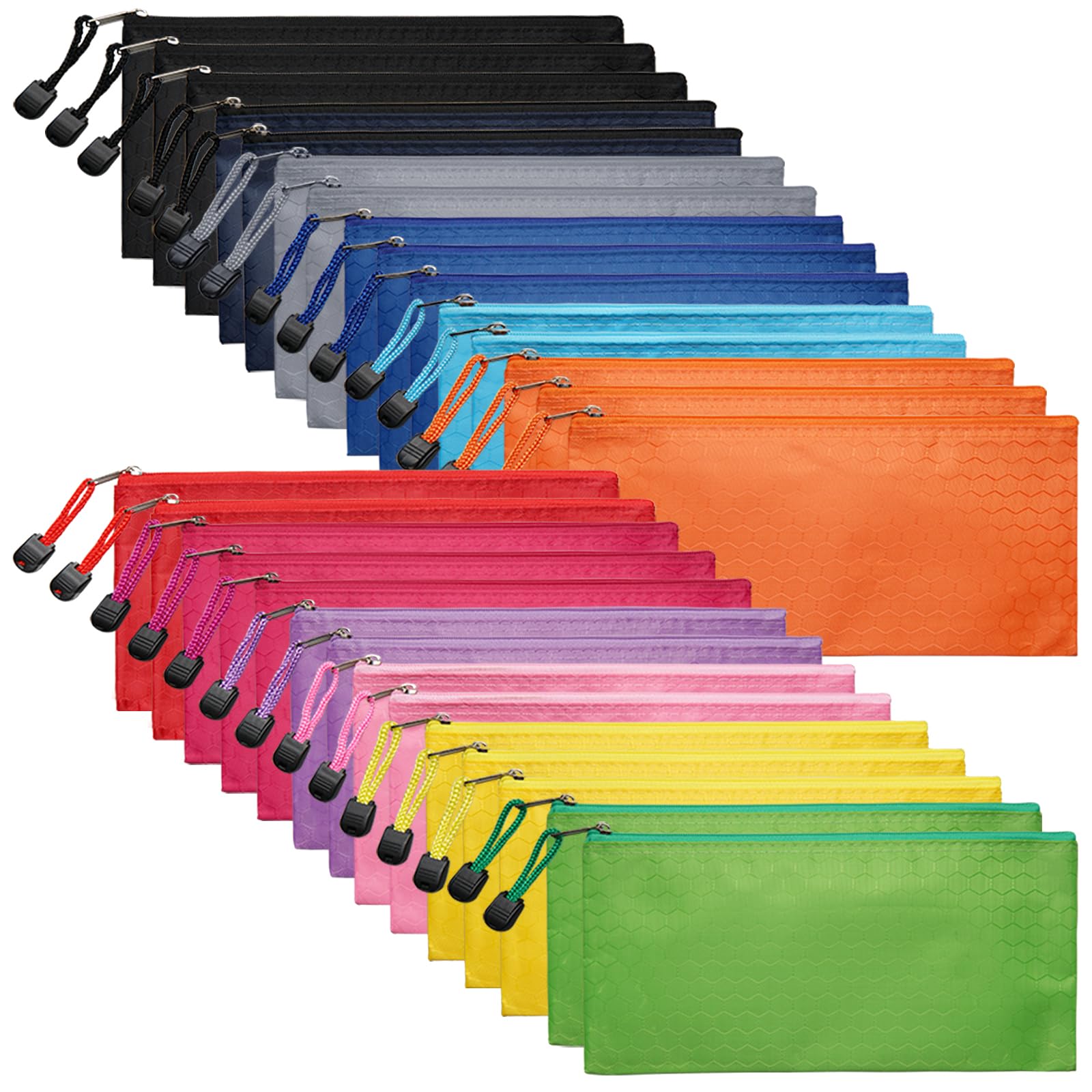 LABUK 29pcs Zipper Pencil Pouches, Small Zipper Pencil Bags, Waterproof Pencil Cases, for Office Travel Cosmetics 12 Colors