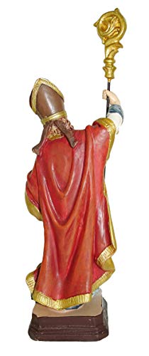 Ferrari & Arrighetti Saint Ambrose Small Statue (12 cm) with Gift Box and Paper Bookmark in Italian