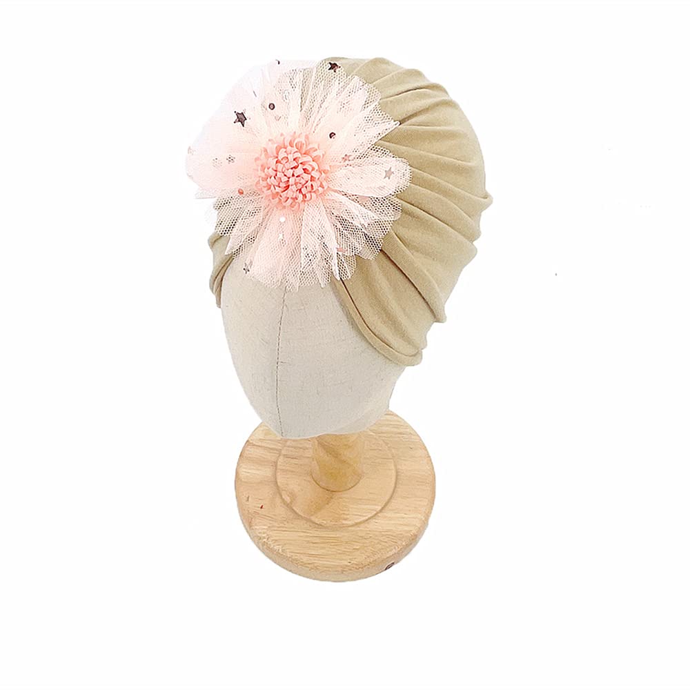 MOONHING Baby Girl Toddlers Breathable Cotton Hat Newborn Knotted Hat Cute Donut Soft Turban Bow Knot Cap