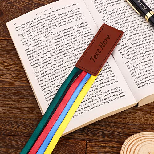 Bible Bookmark, 2 Pcs Personalized Leather Bookmark with Text, with Colorful Ribbons Bookmark for Books (2)