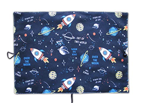 Book Sleeve Cover - Fabric Novel for Adult Books Cover for Paperback, Space Pattern Washable Book Protector - 5.5 x 8.2 x 1.6 Padded Case for Novel